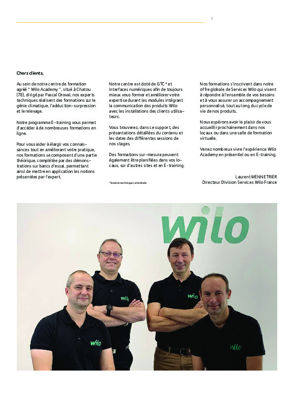 Brochure - Guide formations 2023 - Wilo france - FranceEnvironnement