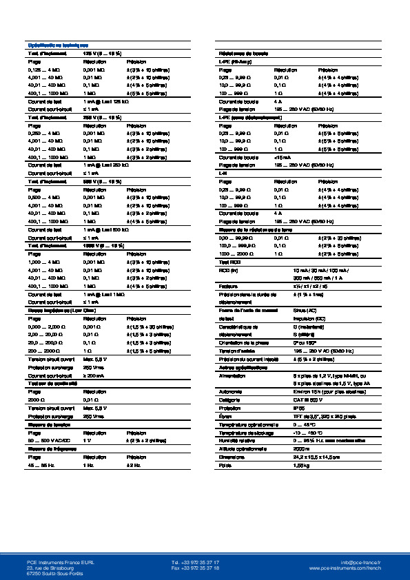 Brochure - Ft_pce-ite 50 - Pce instruments france eurl - FranceEnvironnement