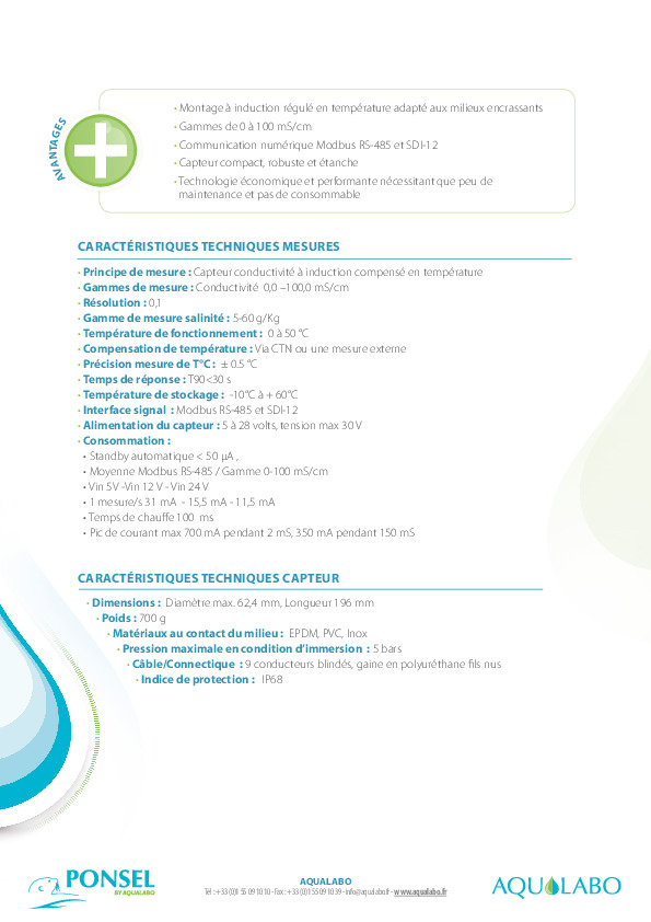 Brochure - Fiche technique capteur numérique conductivité induction ...