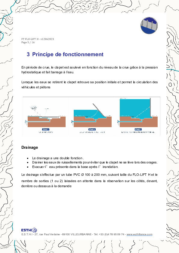 Brochure - Fiche technique flo lift-h - Esthi - FranceEnvironnement
