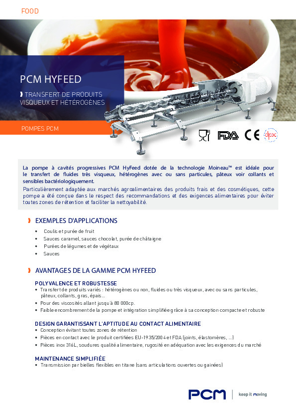 Brochure - Pcm - fiche produit agroalimentaire - hyfeed - Pcm europe ...
