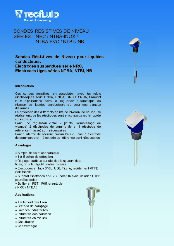Brochure - Nrc-ntba-ntbi-nb - Tecfluid france sarl - FranceEnvironnement