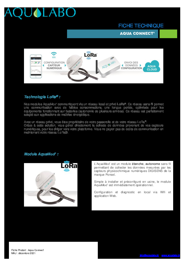 Brochure - Fiche technique aqua connect' - Ponsel - FranceEnvironnement