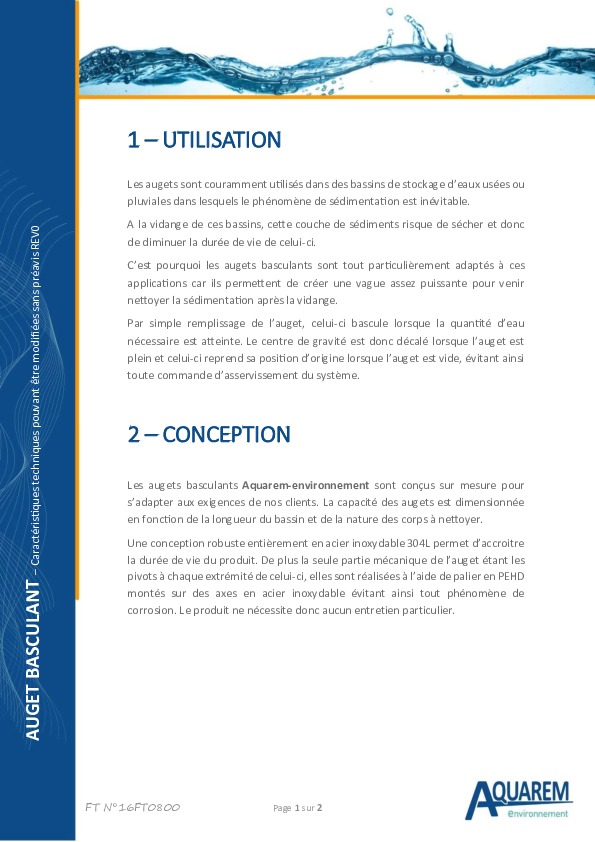 Brochure - Fiche produit auget basculant aquarem-environnement ...