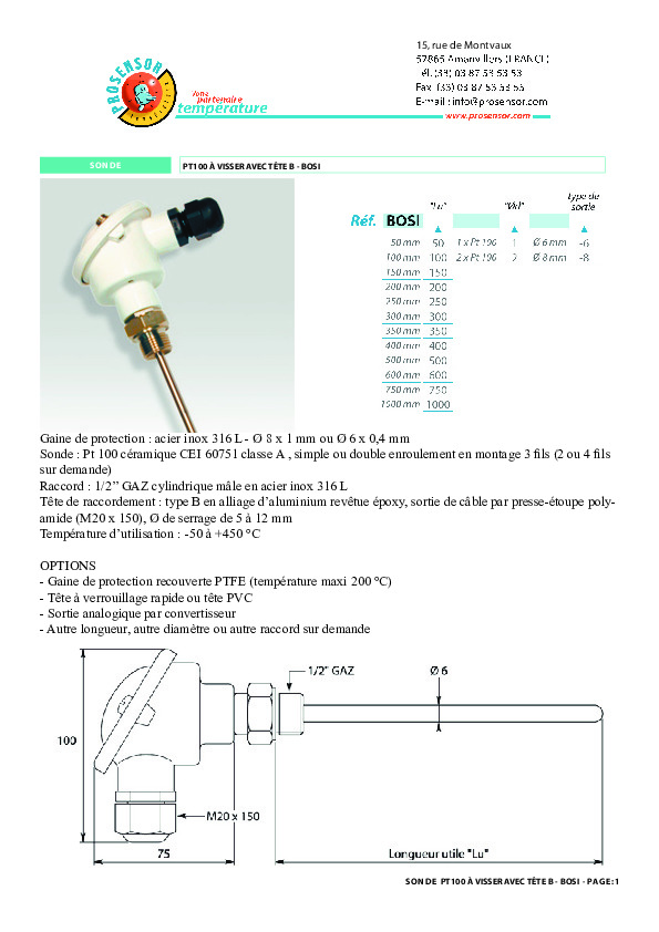 Brochure - Bosi - Prosensor® - FranceEnvironnement