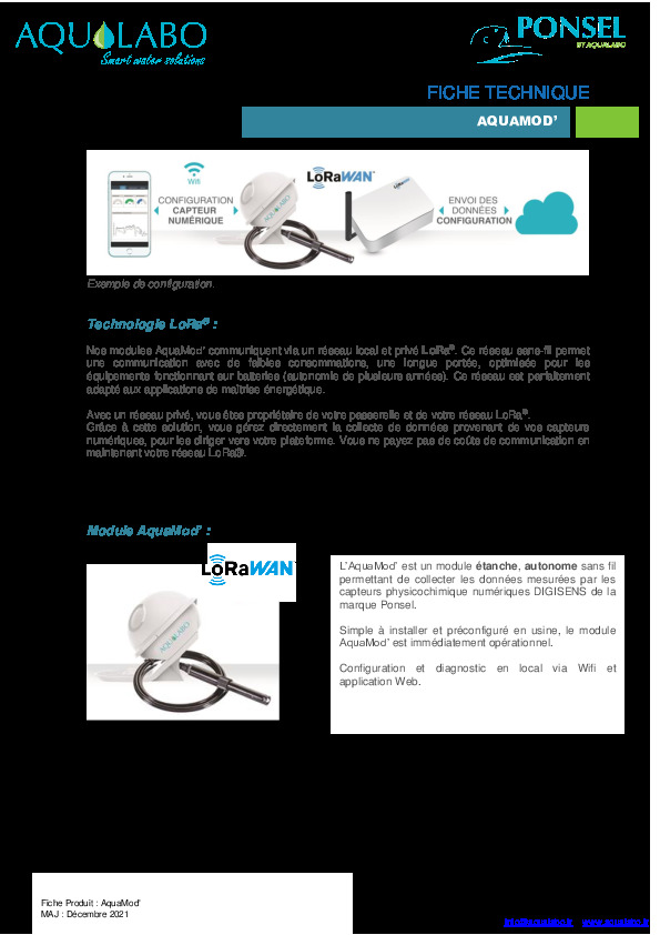 PDF - Fiche technique aqua mod - Ponsel - FranceEnvironnement