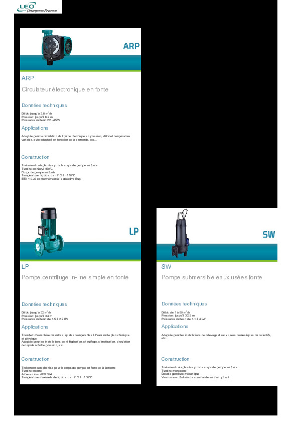 Brochure - La gamme leo pompes france - Leo pompes france ...