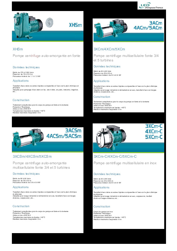 Brochure - La gamme leo pompes france - Leo pompes france ...
