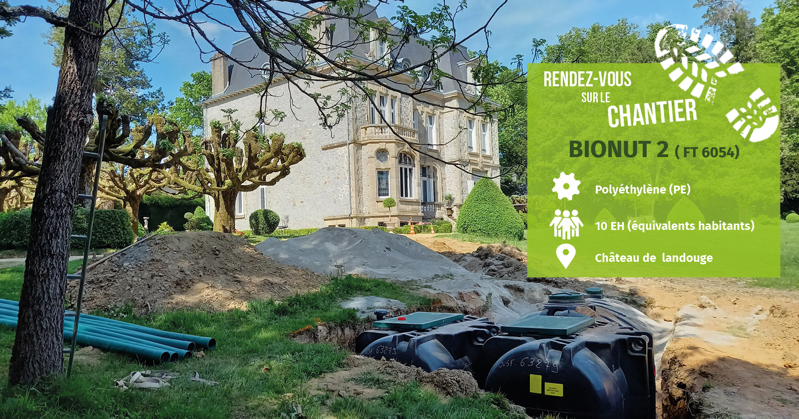 Pose d'une BIONUT 2, 10 équivalents habitants - Simop - FranceEnvironnement